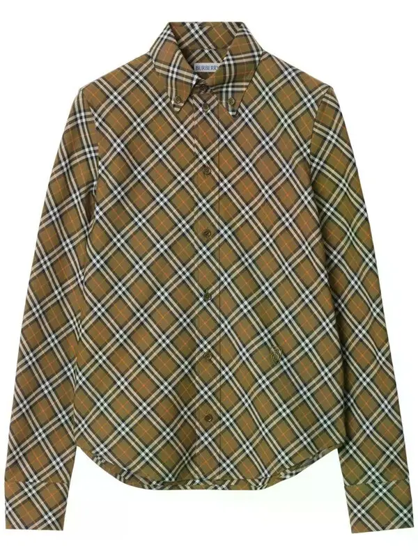 Burberry Check Cotton Shirt - Brown
