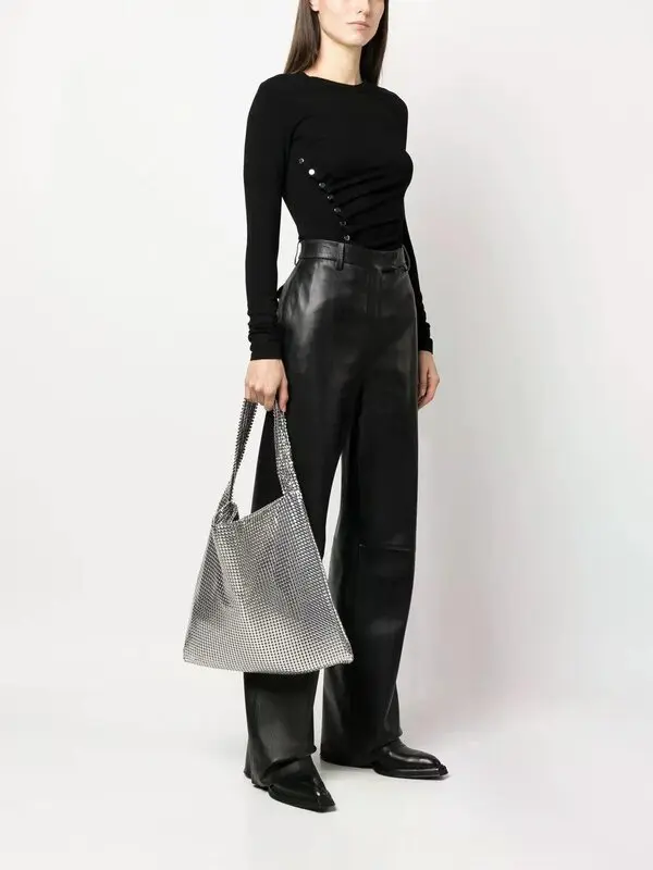 Rabanne Pixel Metallic Tote Bag - Silver