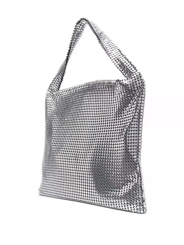Rabanne Pixel Metallic Tote Bag - Silver