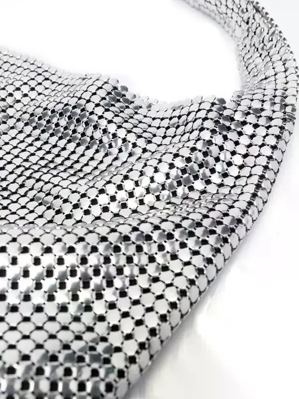 Rabanne Pixel Metallic Tote Bag - Silver