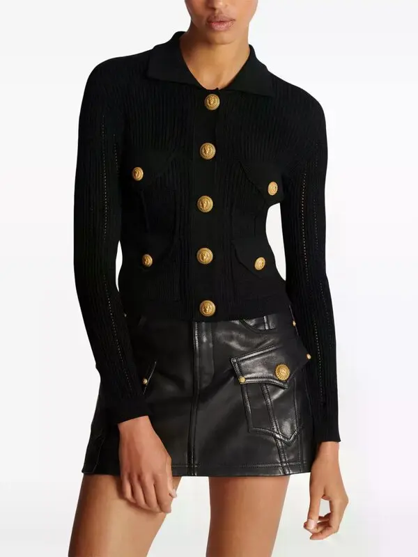 Balmain Buttoned Ribbed Cardigan
