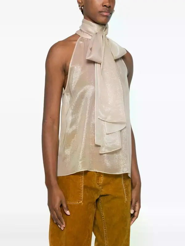 TOM FORD Sleeveless Pussy-bow Blouse