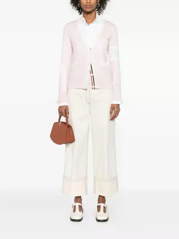 Thom Browne 4 Bar Striped Fine-knitted Cardigan