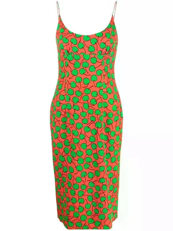 Moschino Graphic Print Midi Dress - Red
