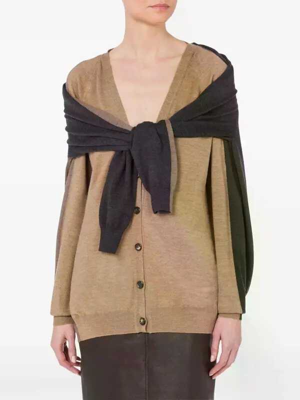 Moschino Layered Virgin Wool Cardigan