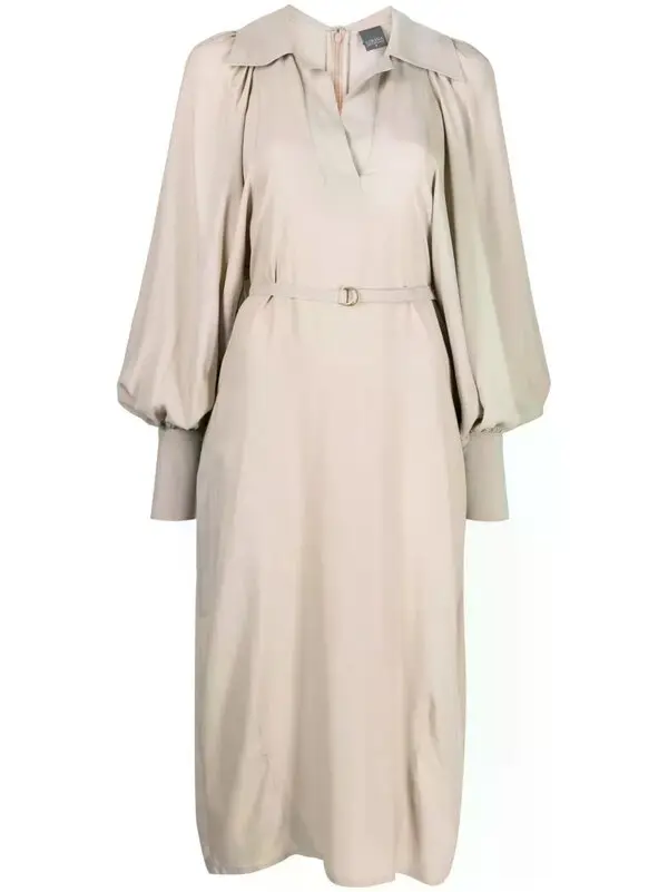 Lorena Antoniazzi Spread Collar Belted Midi Dress