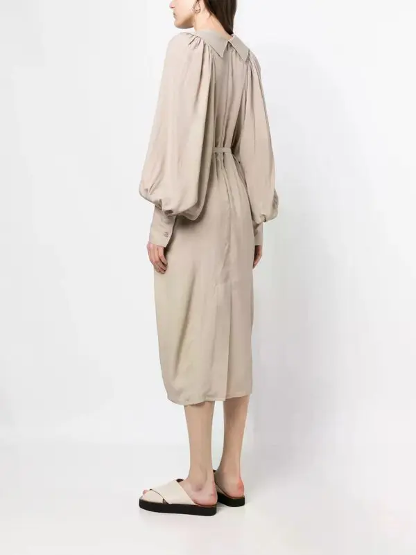 Lorena Antoniazzi Spread Collar Belted Midi Dress