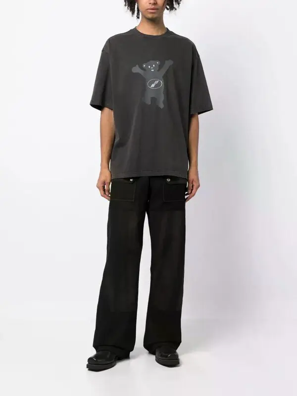 We11Done Graphic-print Cotton T-shirt - Grey