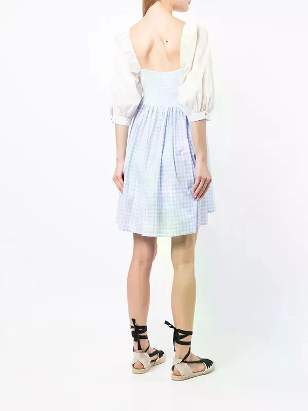 Pitusa Gingham Check Babydoll Dress