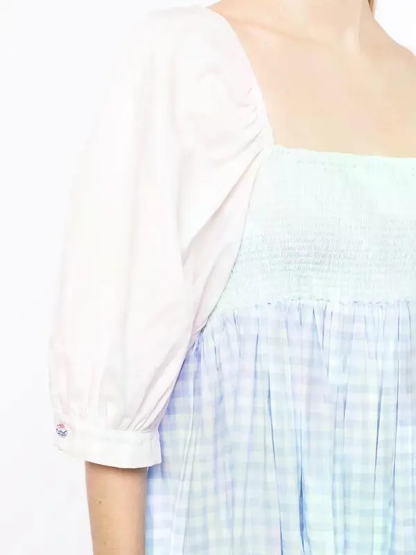 Pitusa Gingham Check Babydoll Dress