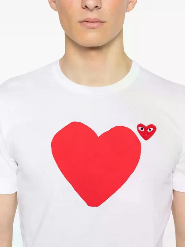 Play Comme Des Garcon Heart-print Cotton T-shirt