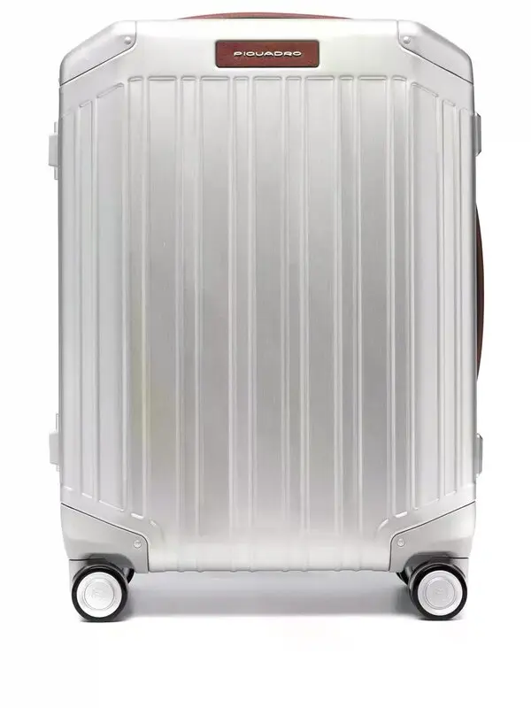 PIQUADRO Aluminium Ridged 4-wheel Suitcase - Grey