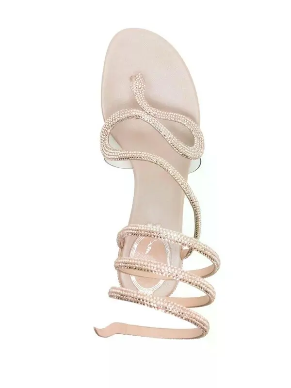 Rene Caovilla Crystal Embellished Snake Sandals
