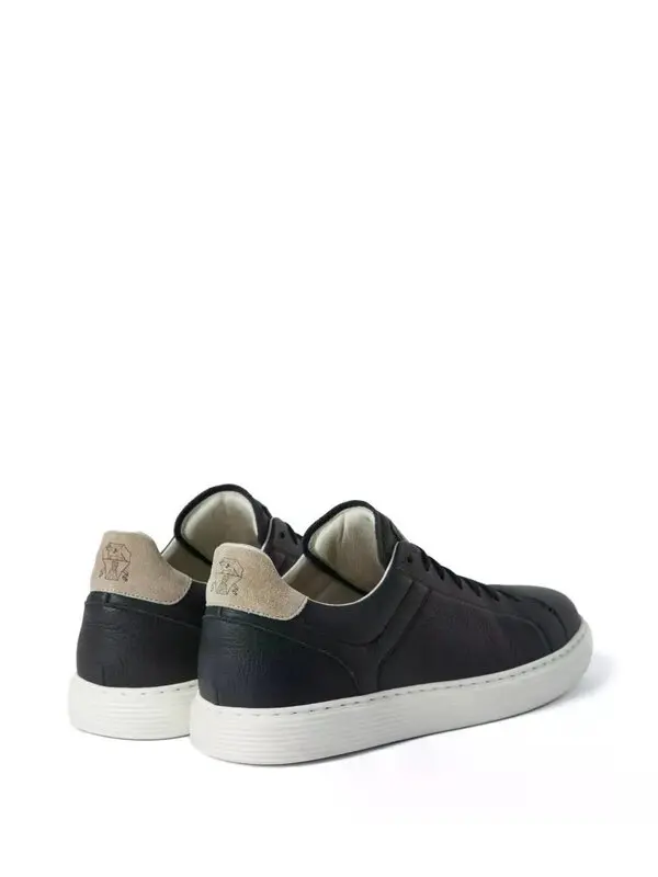 Brunello Cucinelli Grained Calfskin Sneakers - Black