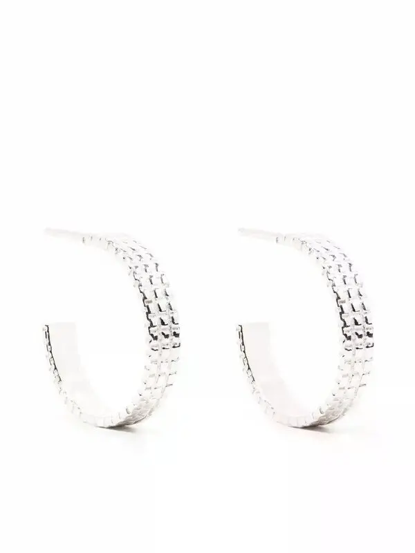 WOUTERS & HENDRIX Sterling Textured Hoop Earrings - Silver
