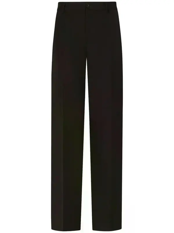 Dolce & Gabbana Virgin Wool Pressed Crease Tailored Trousers