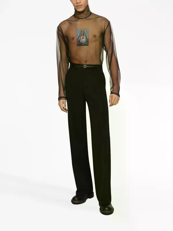 Dolce & Gabbana Virgin Wool Pressed Crease Tailored Trousers