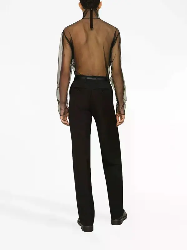 Dolce & Gabbana Virgin Wool Pressed Crease Tailored Trousers