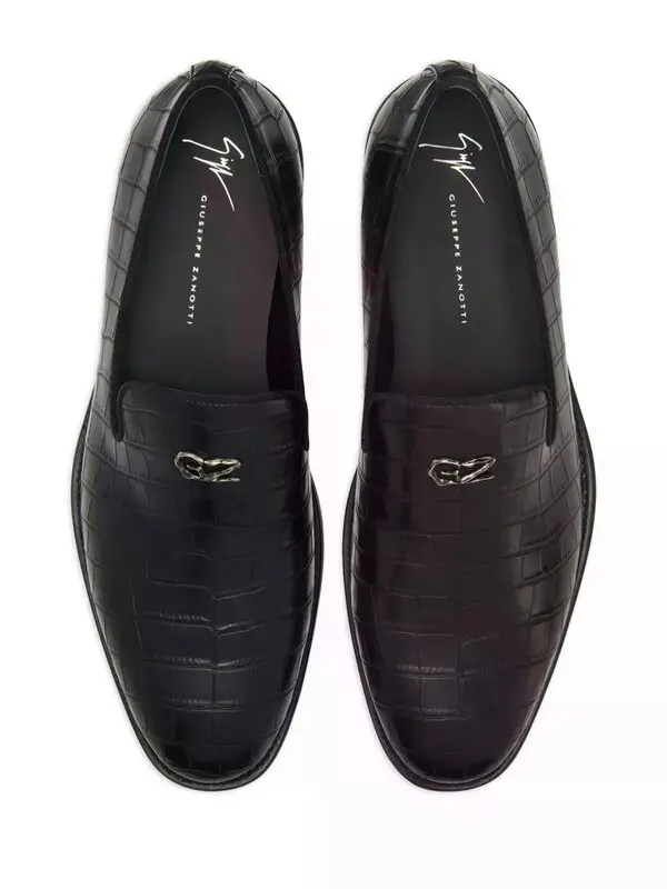 GIUSEPPE ZANOTTI Crocodile-effect Loafers