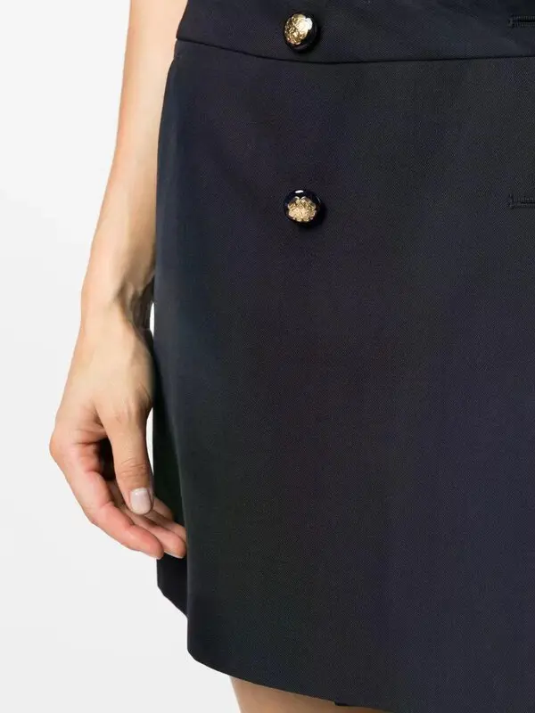Alexander McQueen Wool-cotton Blend Mini Wrap Skirt