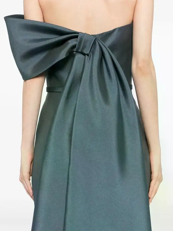 Amsale Asymmetric Bow Gown - Blue