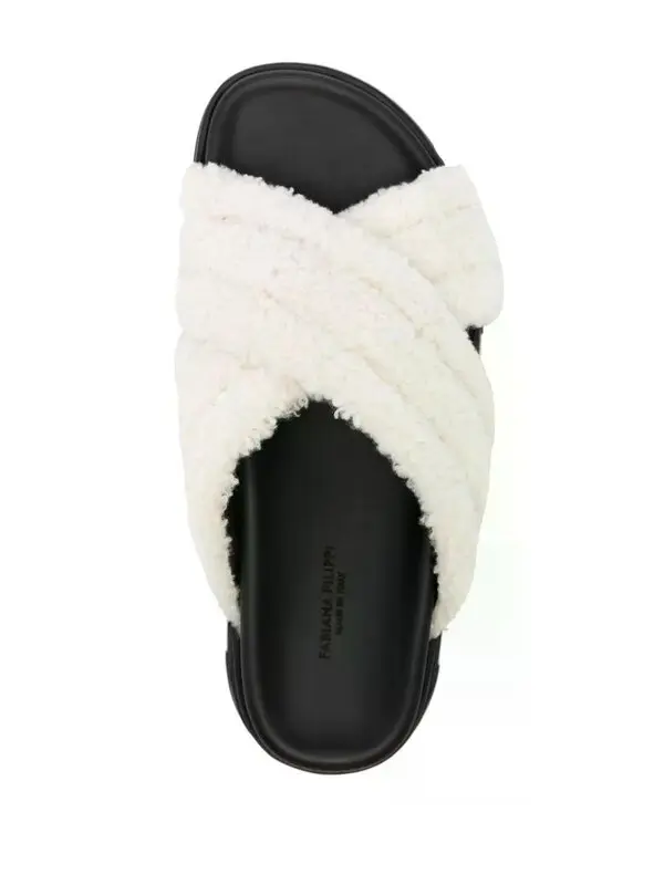 Fabiana Filippi Faux Shearling Leather Slides