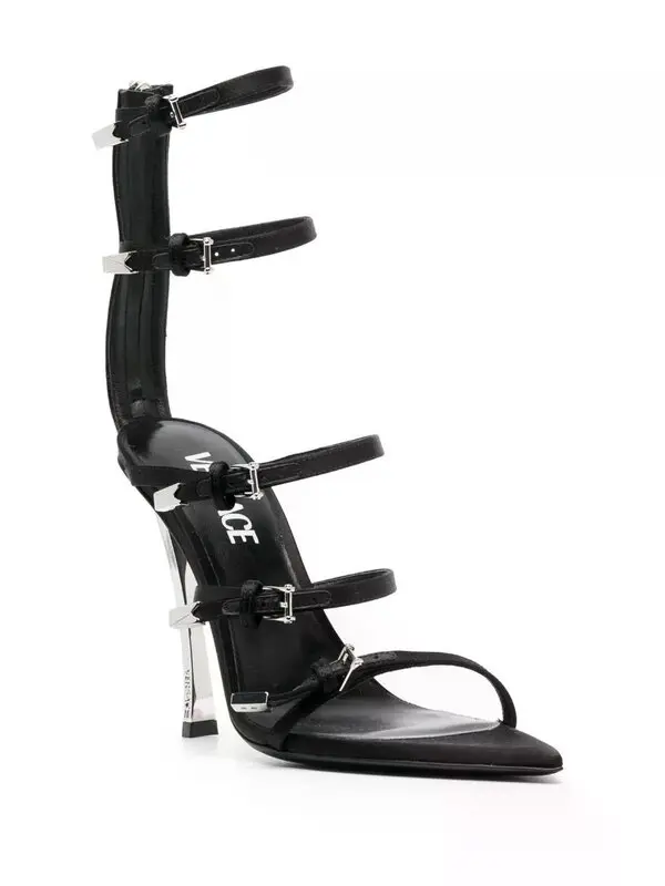 Versace Calf Leather Pin-point 120mm Stiletto Sandals