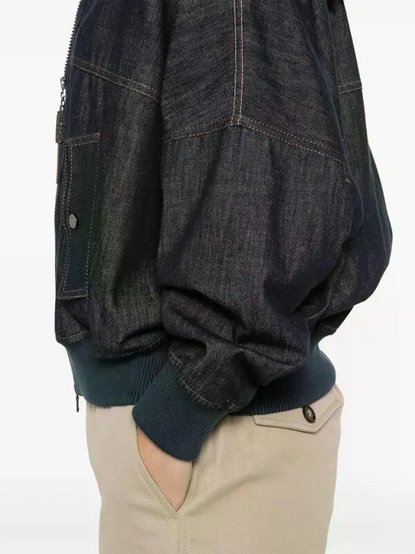 Brunello Cucinelli Indigo Denim Bomber Jacket