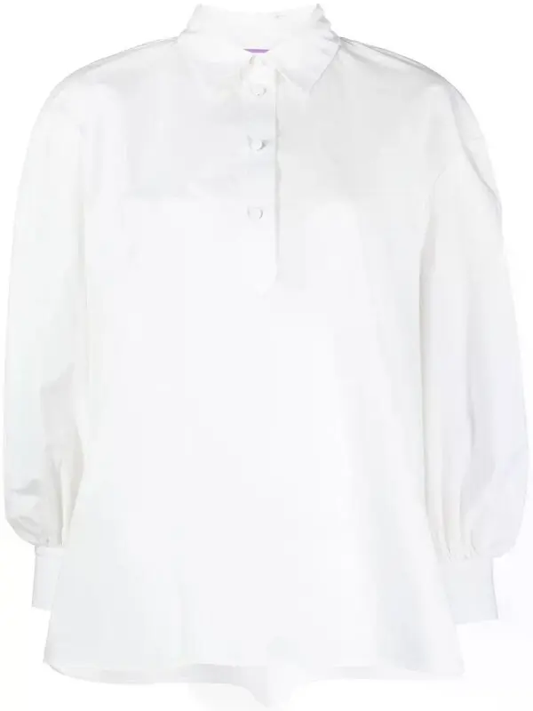 La DoubleJ Poet Sleeve Cotton Poplin Shirt - White