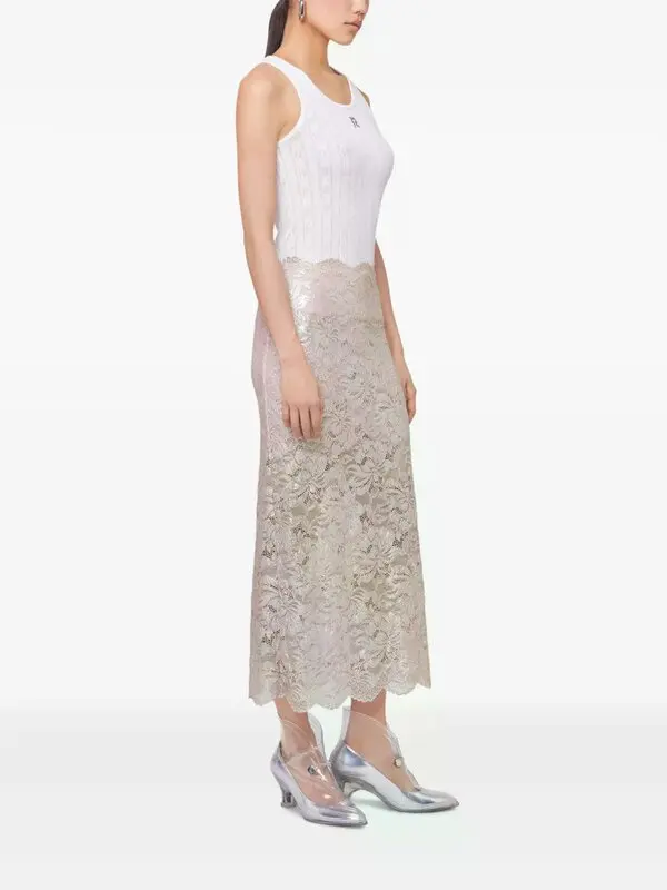 Rabanne Lace Maxi Skirt - Pink