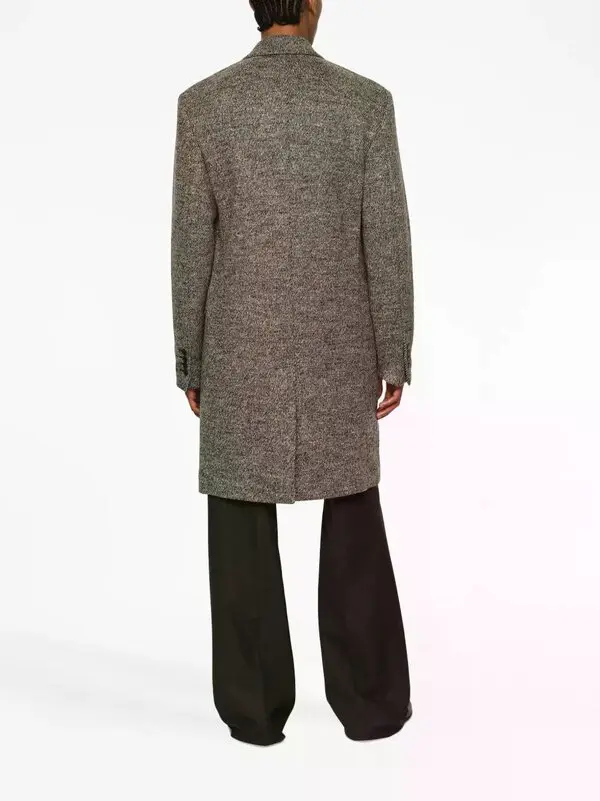 Dolce & Gabbana Single-breasted Melange Wool Coat