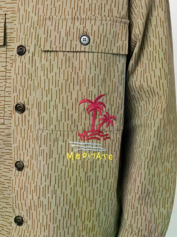 PRESIDENT’S Logo-embroidered Stripe-pattern Shirt