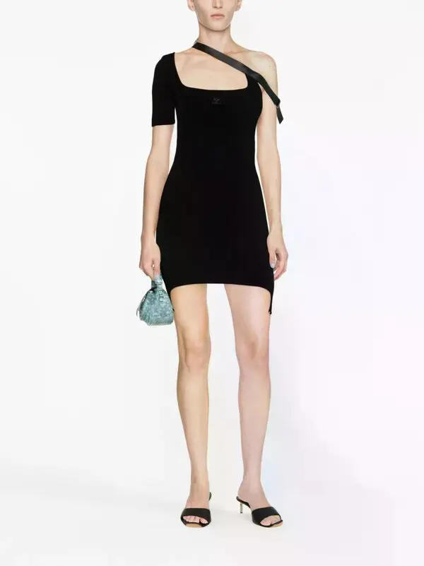 COURREGES Asymmetric One-shoulder Mini Dress