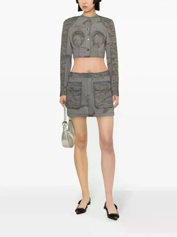 MARINE SERRE Regenerated Camouflage Miniskirt