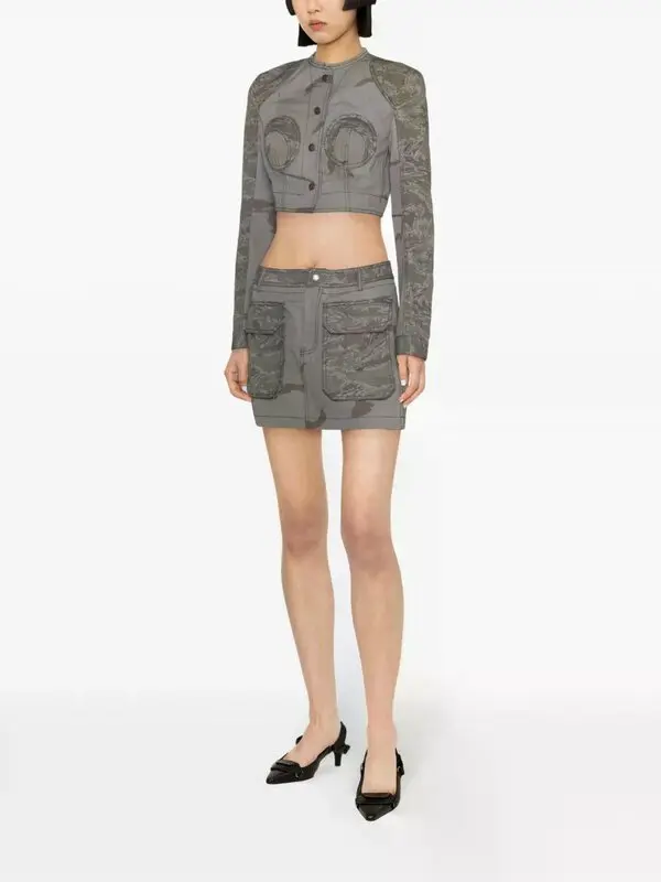 MARINE SERRE Regenerated Camouflage Miniskirt