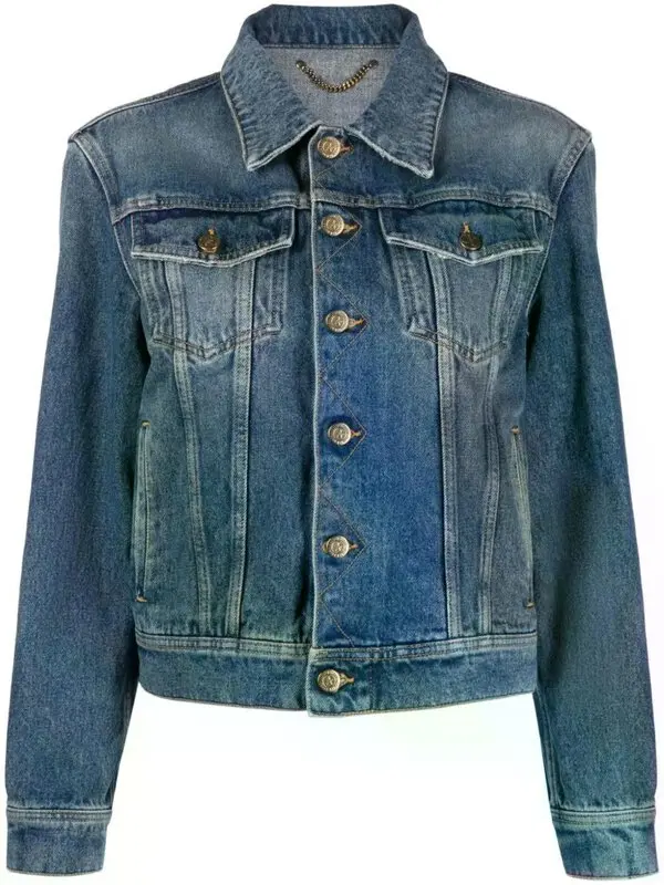 GOLDEN GOOSE Logo-patch Denim Jacket - Blue
