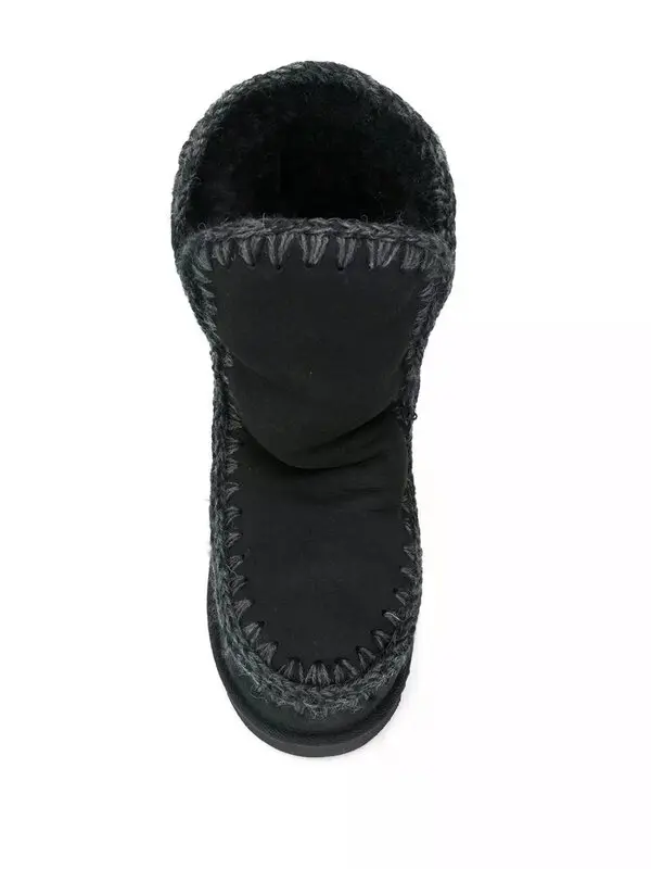 Mou Woven Detail Boots - Black