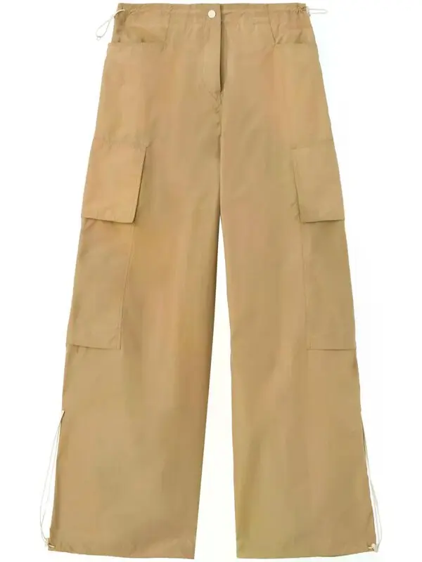 Palm Angels Low-rise Wide-leg Parachute Trousers - Neutrals