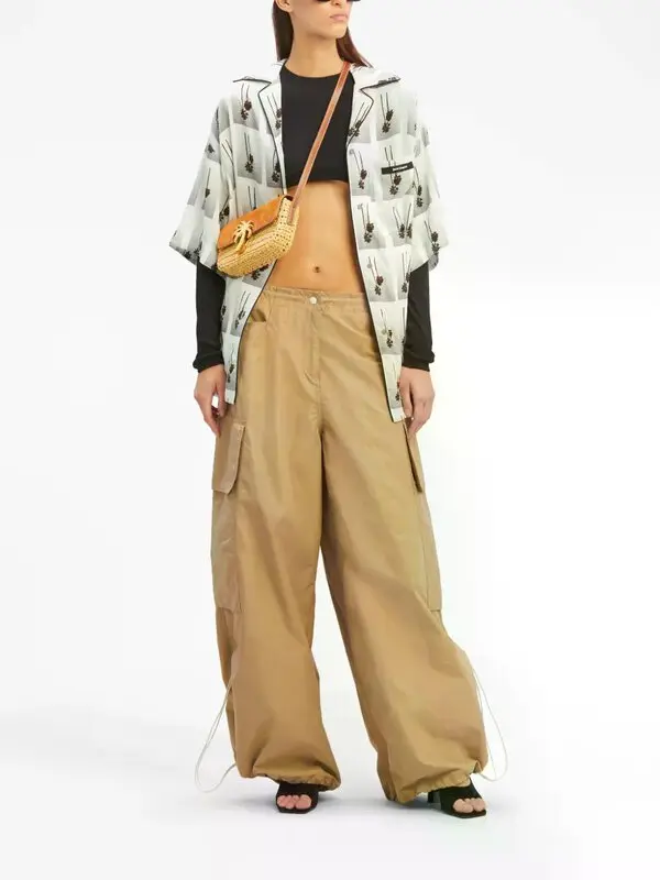 Palm Angels Low-rise Wide-leg Parachute Trousers
