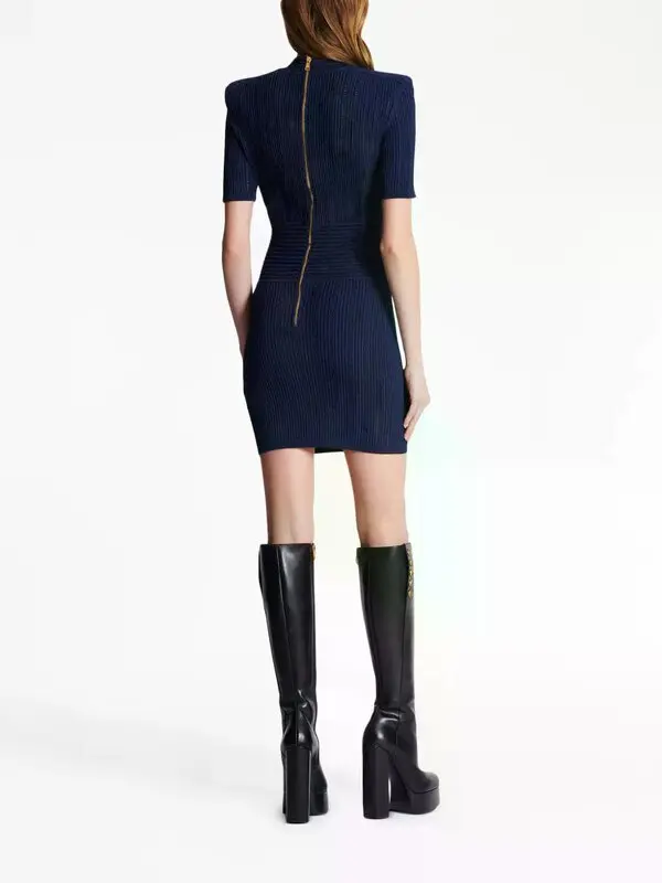 Balmain V-neck Knitted Dress