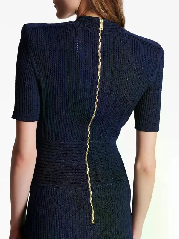Balmain V-neck Knitted Dress