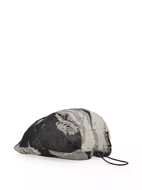 ISO.POETISM Patterned Jacquard Cap - Black