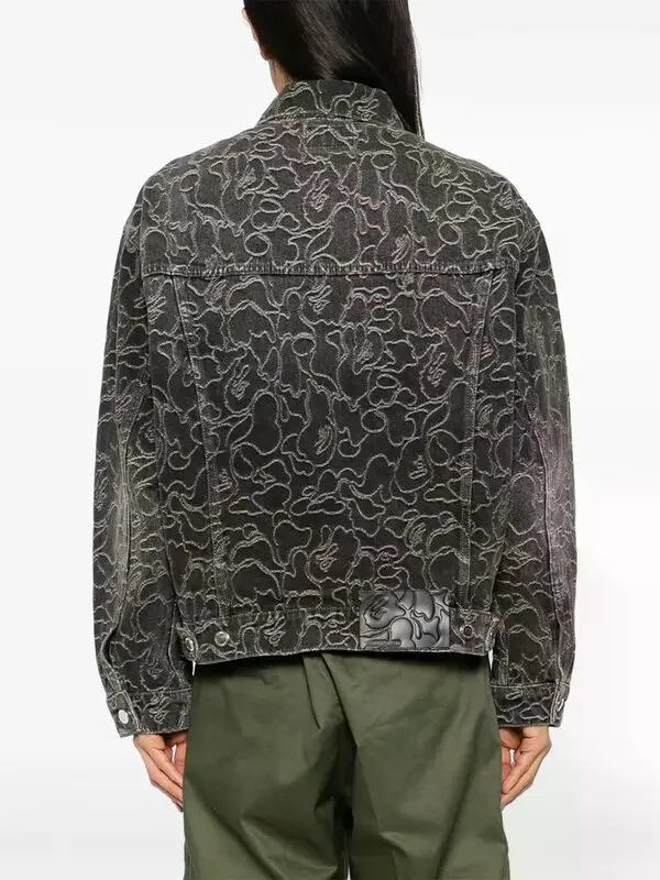A BATHING APE Logo-embroidered Denim Jacket