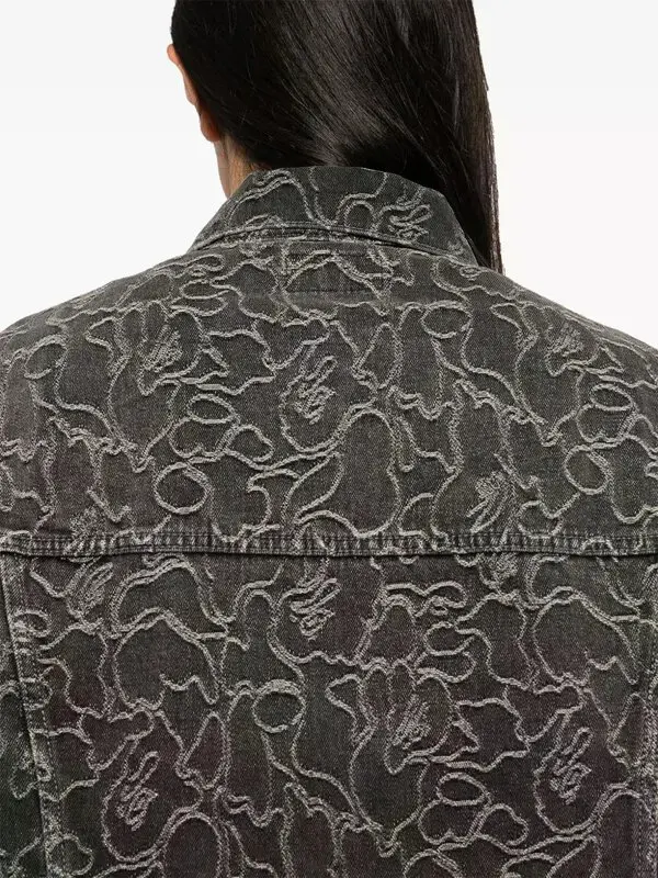 A BATHING APE Logo-embroidered Denim Jacket