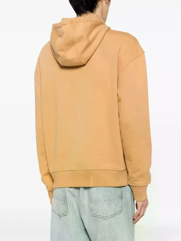 Maison Kitsuné Logo-embroidered Cotton Hoodie - Brown