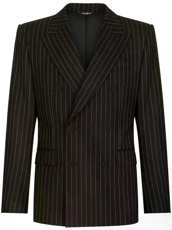 Dolce & Gabbana Double-breasted Pinstripe Suit - Black