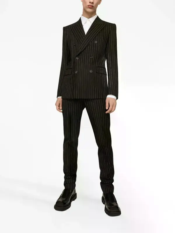 Dolce & Gabbana Double-breasted Pinstripe Suit - Black