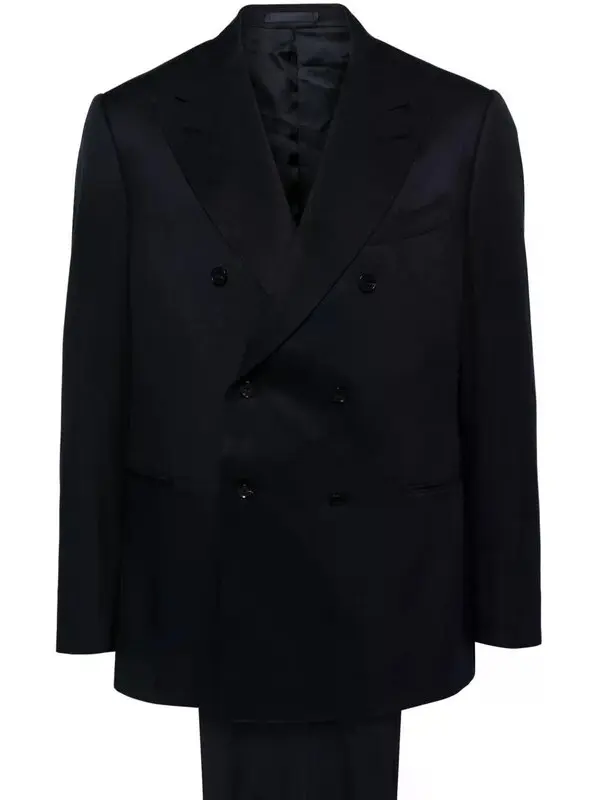 Caruso Double Breasted Suit Set - Blue