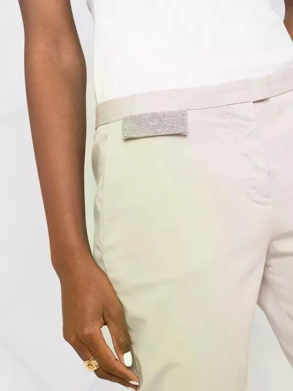 Fabiana Filippi Tapered Cropped Sequined Trousers - Neutrals