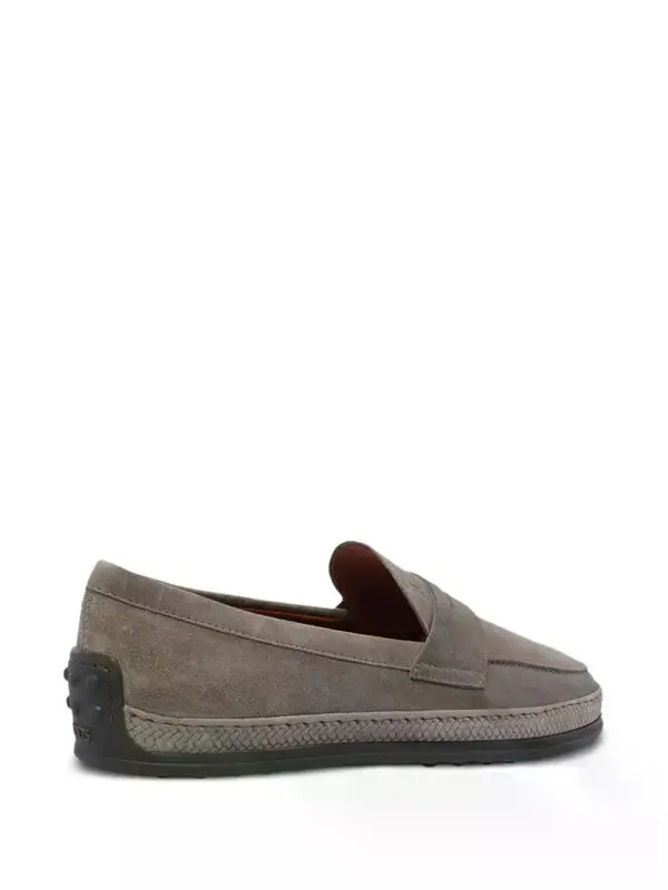 TOD'S Suede Loafers With Braided Edge
